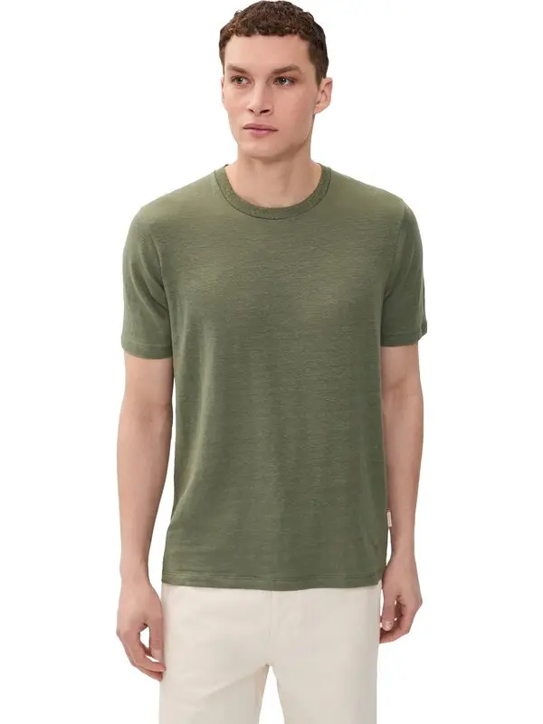 Orlebar Brown Ob Standard Linen Tee - Herbal Green