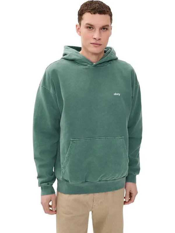 Obey Hooded Fleece Pullover - Pigment Pine Needle