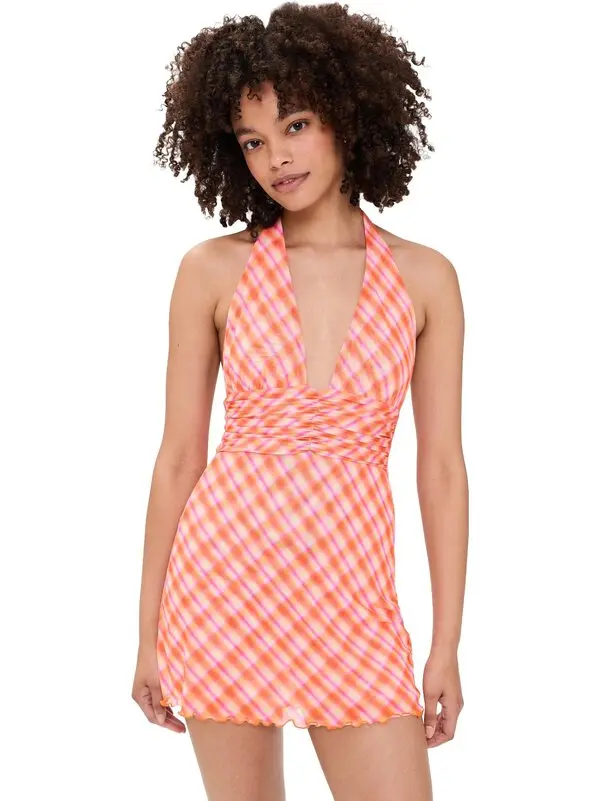 RESA Clint Mini Dress - Orange Plaid