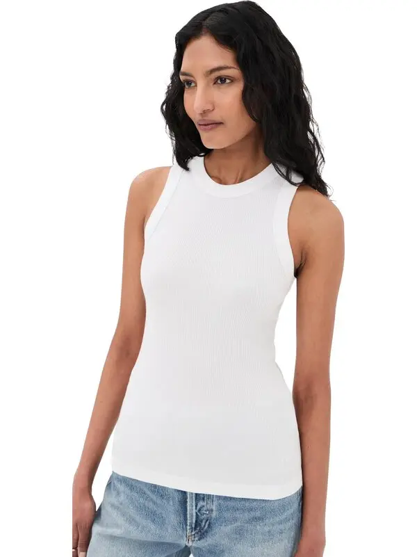 AGOLDE Leigh Ribbed Tank - White
