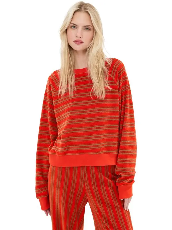 LE BOP Marlow Striped Sweatshirt - Clam Bake/chocolate