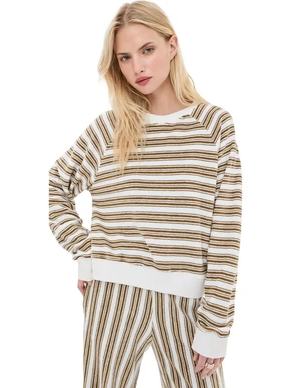 LE BOP Marlow Striped Sweatshirt - White/chocolate