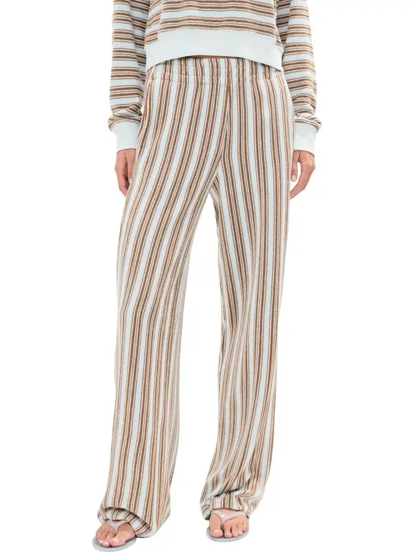 LE BOP Drew Stripe Pants - Light Blue/chocolate