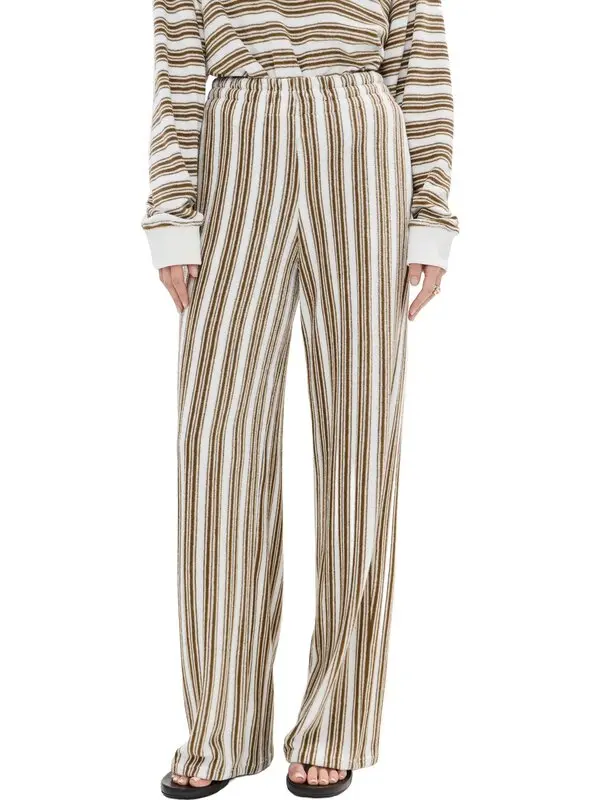 LE BOP Drew Stripe Pants - White/chocolate