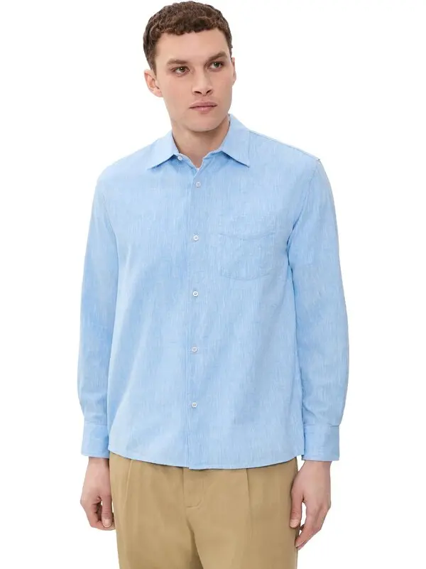 Officine Générale Cotton Button Up Shirt - Dream Blue