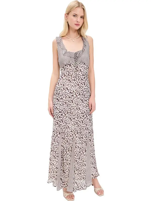 Rails Dahlia Maxi Dress - Espresso Daisy Gingham Mix