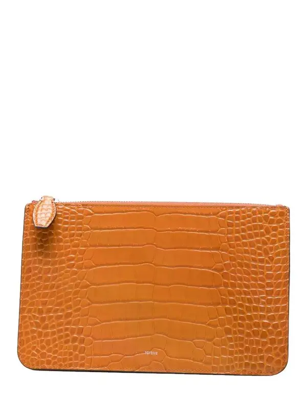 TOTEME Croco-embossed Clutch - Orange