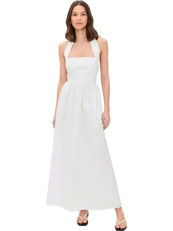 Susana Monaco Poplin Halter Tie Maxi Dress - Sugar