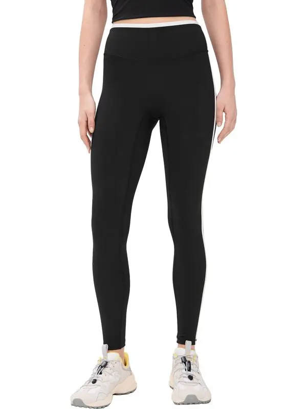 FORM Layered Leggings - Black W/ White Contrast