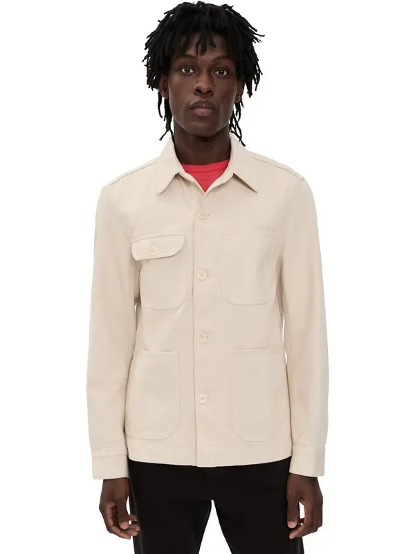 ALEX MILL Garment Dyed Work Jacket In Recycled Denim - Natural