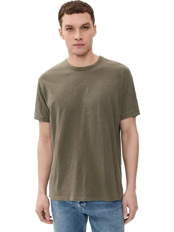 ALEX MILL Slub Tee - Olive Grey