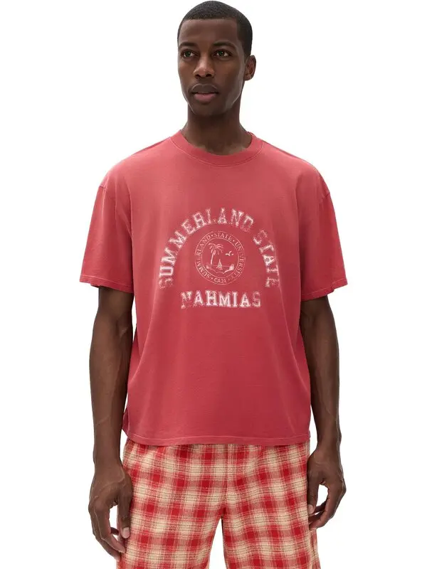 NAHMIAS Summerland State Boxy Tee - Ruby Jersey