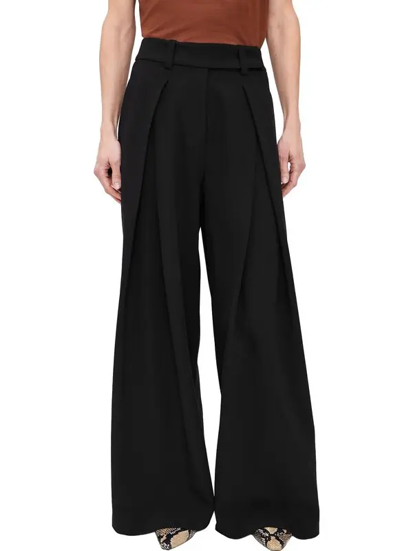 FAVORITE DAUGHTER Pleated Petite Pants - Black