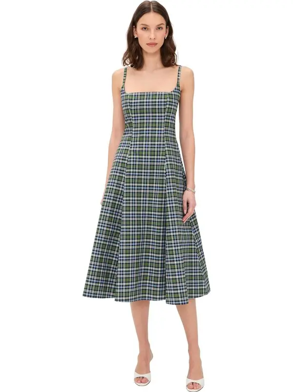 DE LORETA Micaela Checkered Midi Dress - Kilt