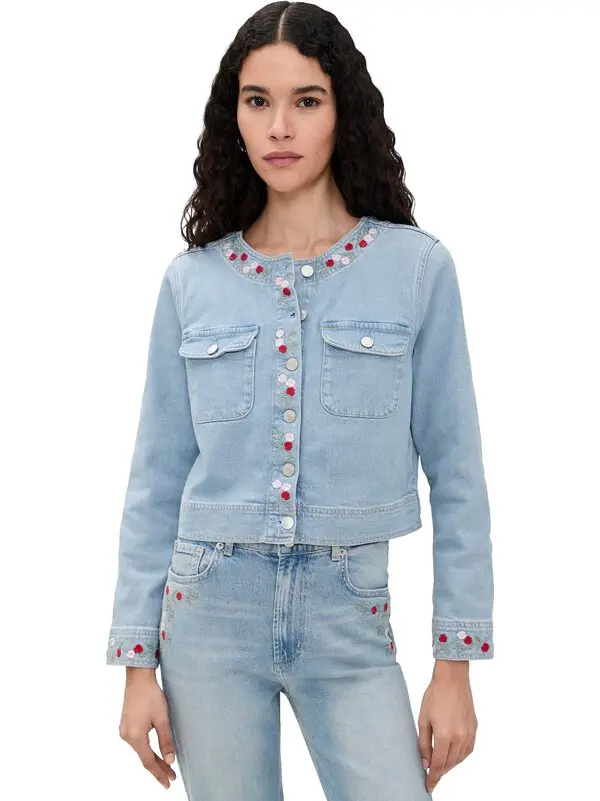 Rails Capistrano Embroidered Jacket - Dainty Rose