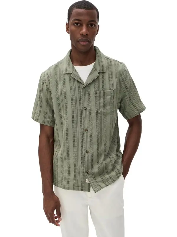 Marine Layer Dobby Resort Shirt - Olive
