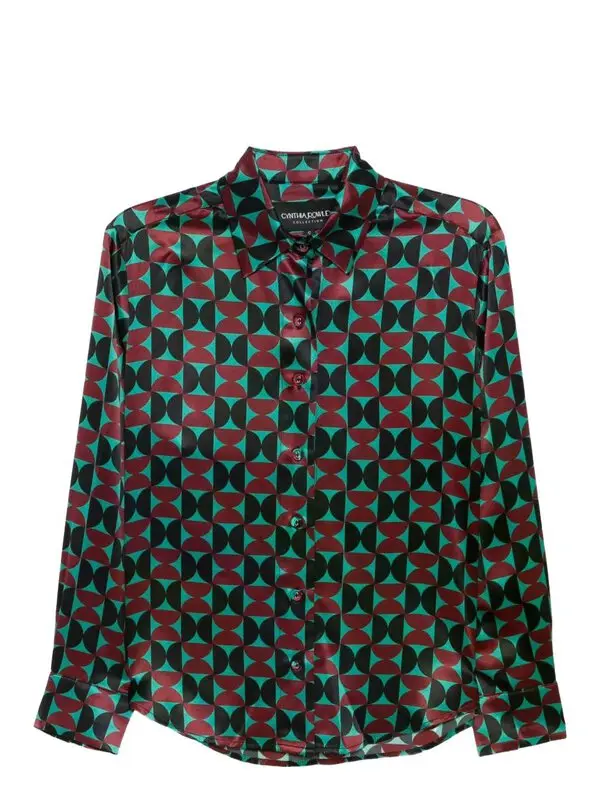 Cynthia Rowley Geometric Print Shirt - Black