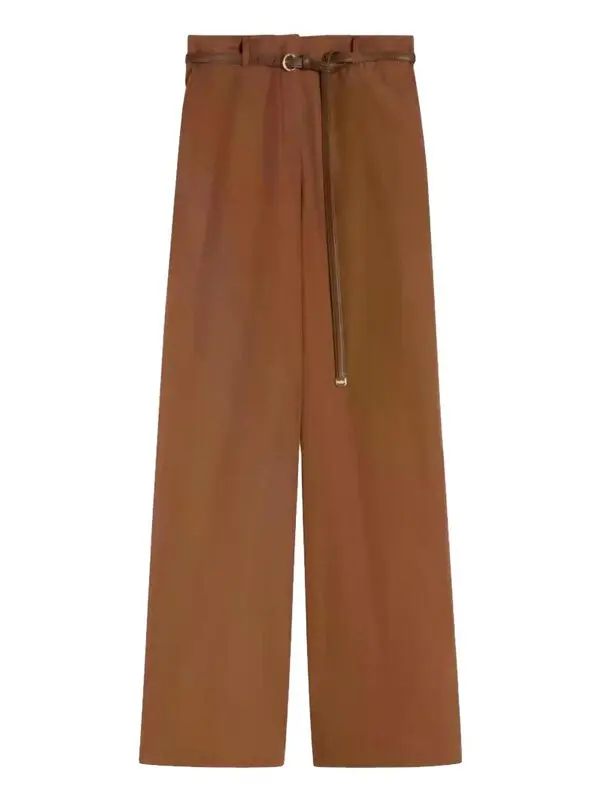 Max Mara Belted Wide Leg Trousers - Brown
