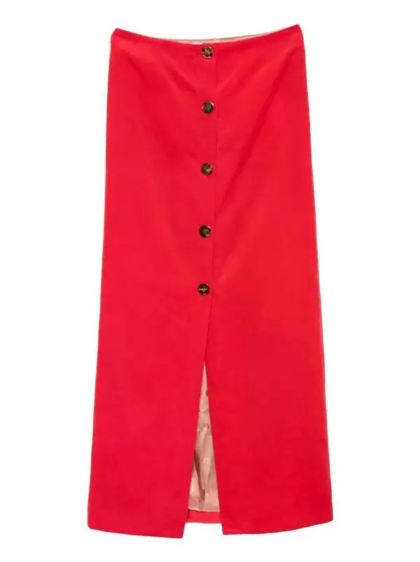 BLAZÉ MILANO Button-front Maxi Skirt - Red