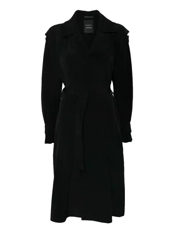 Yohji Yamamoto Belted Coat - Black