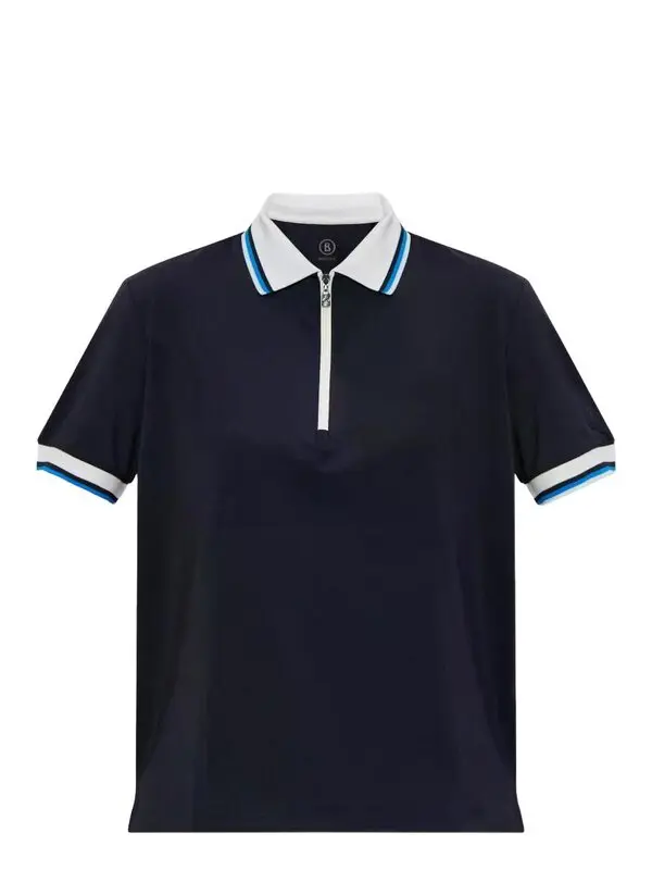 Bogner Laurina Zip Striped Polo - Blue