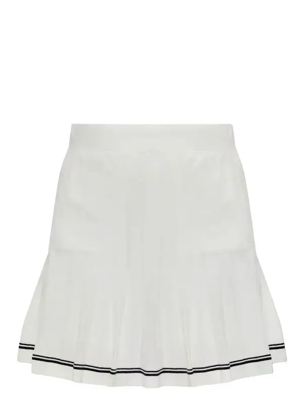 Bogner Myra Pleated Striped Skirt - White