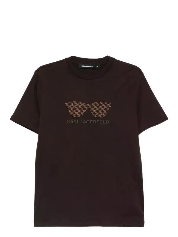 Karl Lagerfeld Sunglasses Graphic T-shirt - Brown