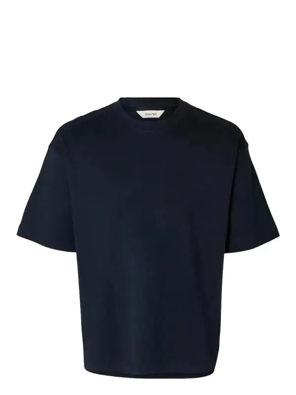 SELECTED Crew-neck T-shirt - Blue