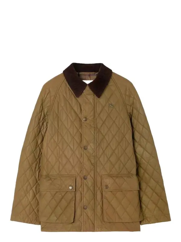 Burberry Quilted Coated Cotton Barn Jacket - Neutrals