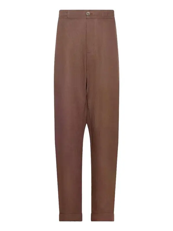 FRANZESE COLLECTION Linen Trousers - Brown