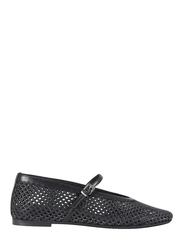 POEVE Leather Ballet Flats - Black