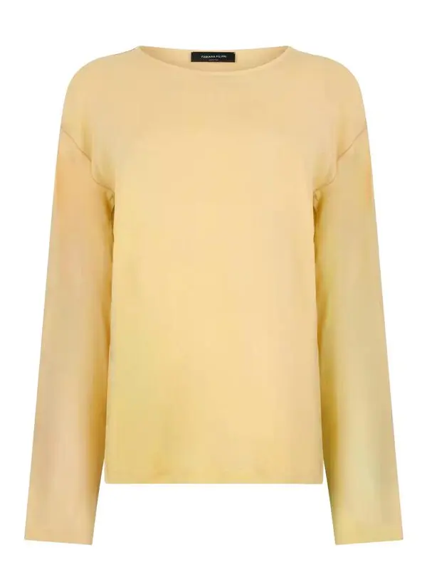 Fabiana Filippi Round-neck Long-sleeve Blouse - Yellow