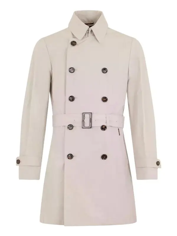 MOORER Double-breasted Trench Coat With Belt - Neutrals