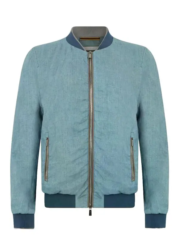 MOORER Padded Zip Jacket - Blue