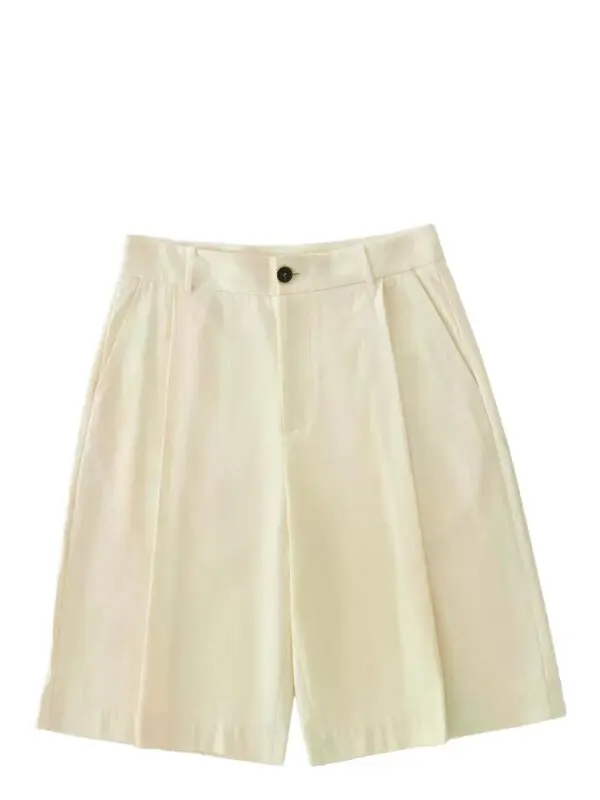 Studio Nicholson Pleated Herringbone Shorts - Neutrals