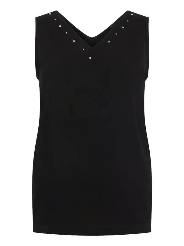 Fabiana Filippi Studded V-neck Top - Black