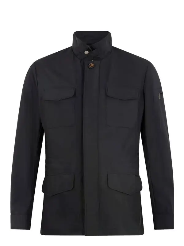 MOORER Flap-pocket Collar Jacket - Blue