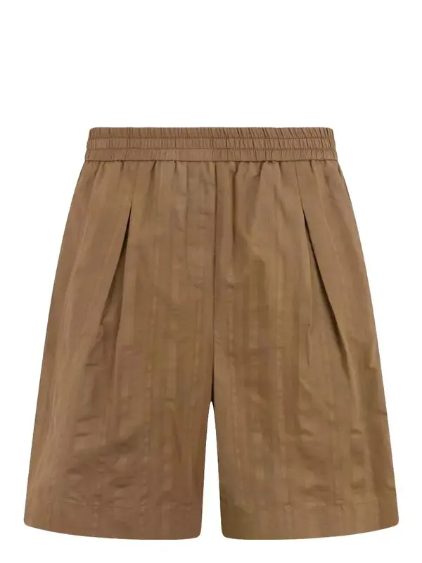 Fabiana Filippi Pleated Elastic Waist Shorts - Brown