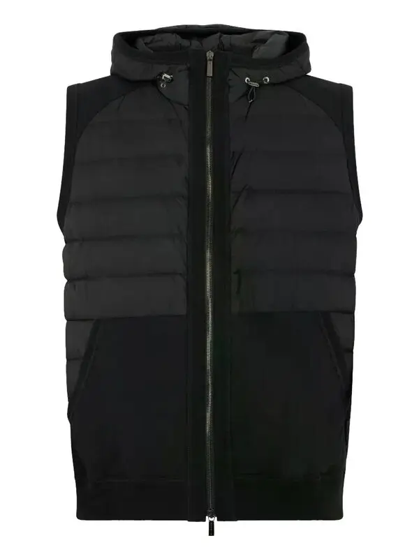 MOORER Padded Zip Vest - Black