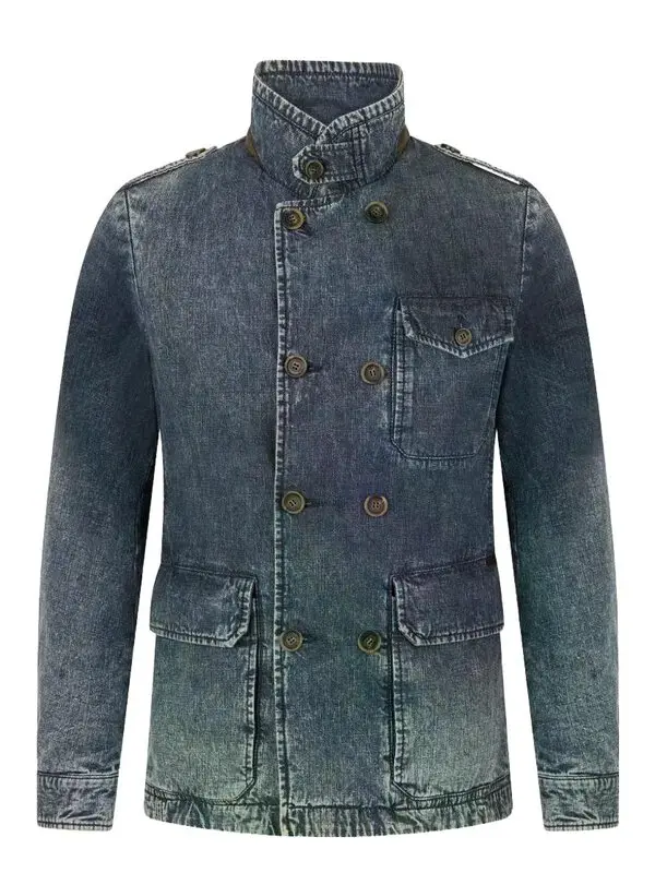 MOORER Washed Denim Jacket - Blue