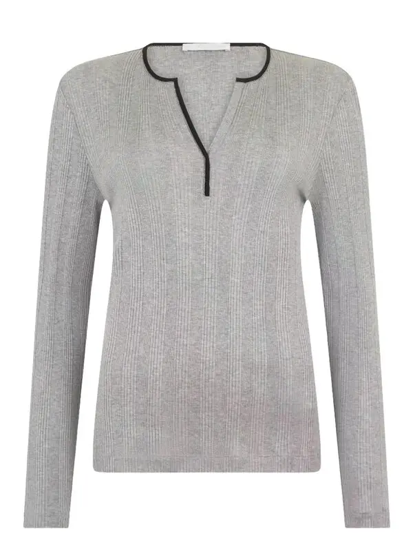 Fabiana Filippi Long-sleeve V-neck T-shirt - Grey