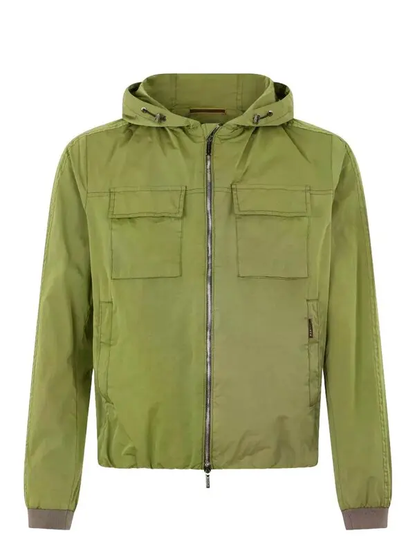 MOORER Hooded Zip Jacket - Green