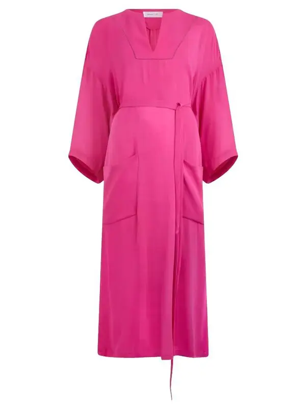 Fabiana Filippi Bell Sleeve V-neck Midi Dress - Pink