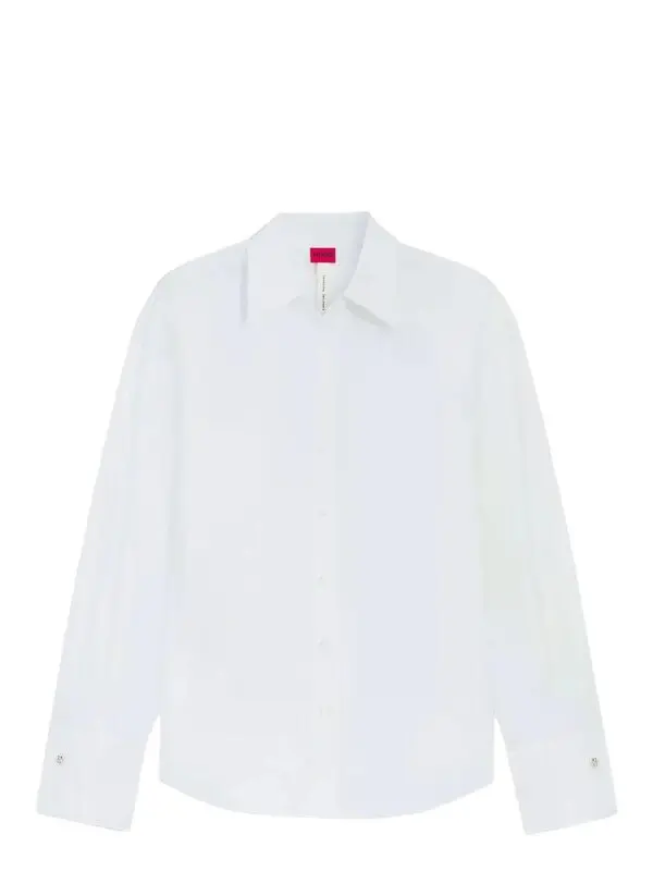 Hugo Enkanthus Long-sleeve Back-tie Shirt - White
