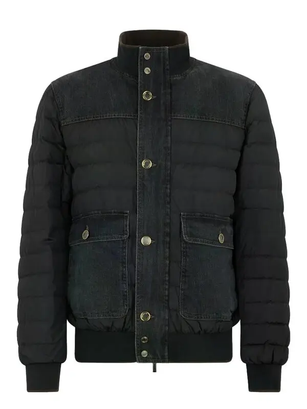 MOORER Padded High Collar Jacket - Black