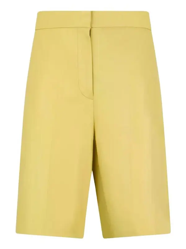 Fabiana Filippi Mid-rise Leather Shorts - Yellow