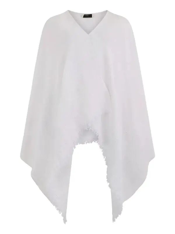 Fabiana Filippi V-neck Fringed Poncho - White