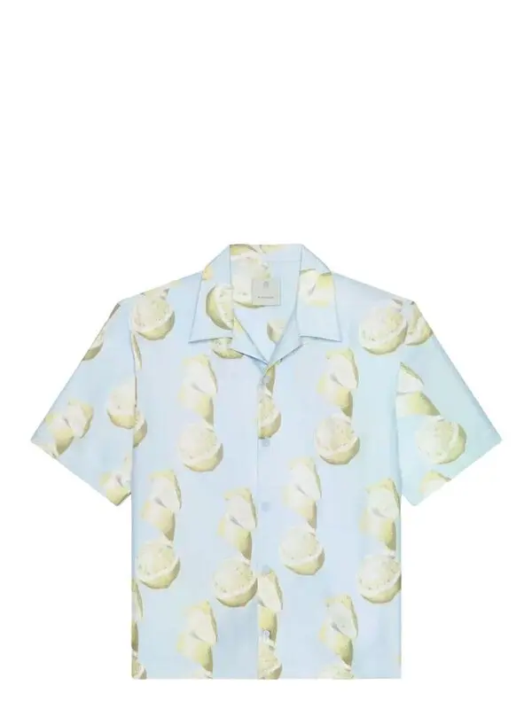 Givenchy Lemon Print Bowling Shirt - Blue