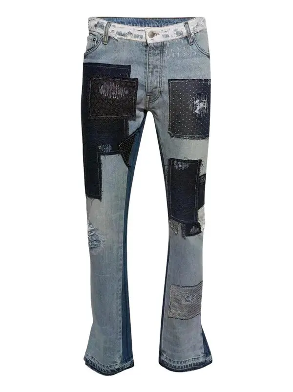 PARIS LAUNDRY Patched Denim Jeans - Blue