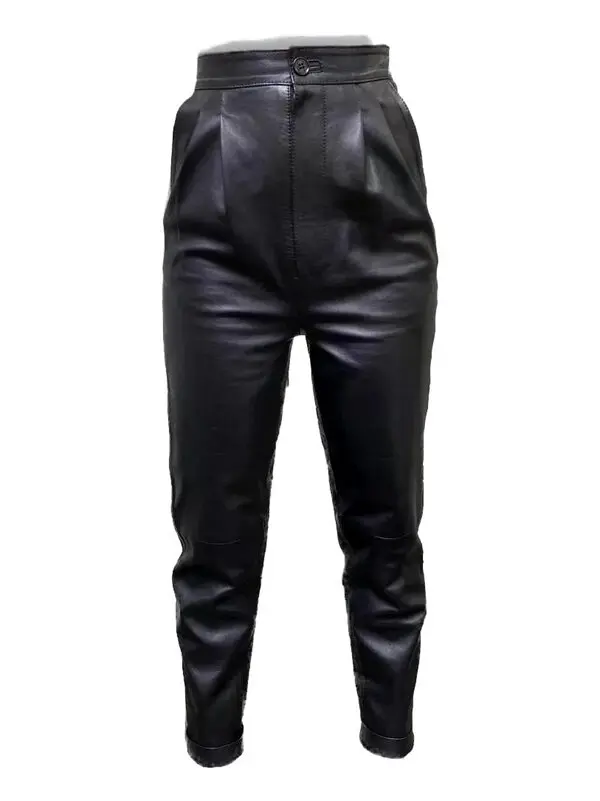 LA ROSE Leather Trousers - Black